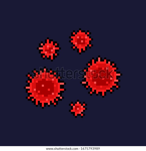 Pixel Art Covid19 Virus Icon Set: เวกเตอร์สต็อก (ปลอดค่าลิขสิทธิ์ ...