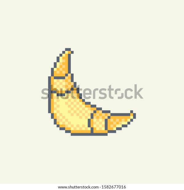 Pixel Art Croissant Vector Icon Fast Stock Vector (Royalty Free) 1582677016