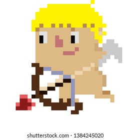 Pixel Art Cupid Version Cartoon: เวกเตอร์สต็อก (ปลอดค่าลิขสิทธิ์ ...