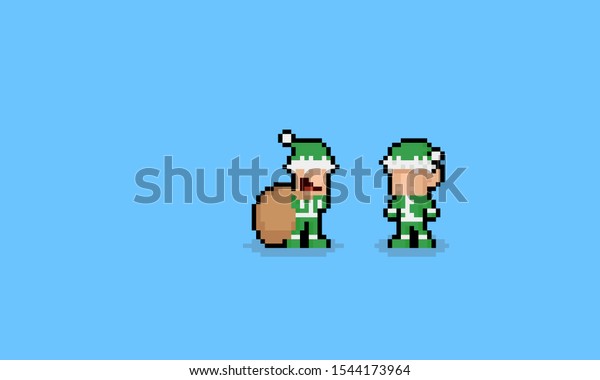 Pixel Art Cute Cartoon Elf Characters Stock Vector (Royalty Free ...