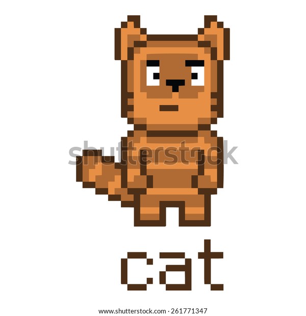 Pixel Art Cute Tabby Cat Stock Vector (Royalty Free) 261771347 ...