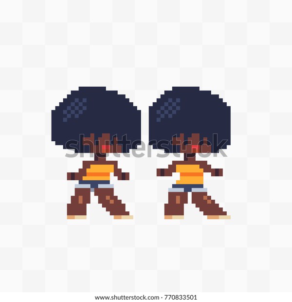 Pixel Art Dancing Girl Character Sequence Stock Vector (Royalty Free ...