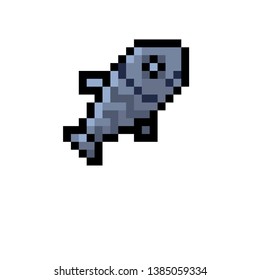 Pixel Art Dear Fish Cartoon: vector de stock (libre de regalías ...