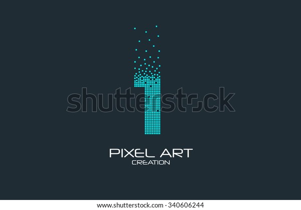 Pixel art design of the 1 number logo.