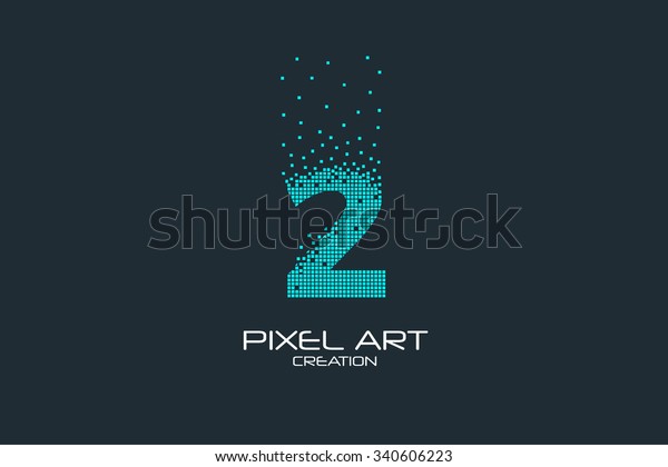 Pixel Art Design 2 Number Logo 스톡 벡터(로열티 프리) 340606223 | Shutterstock