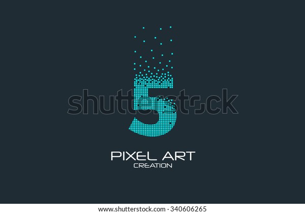 5개 숫자 로고의 픽셀 아트 디자인 스톡 벡터(로열티 프리) 340606265 | Shutterstock