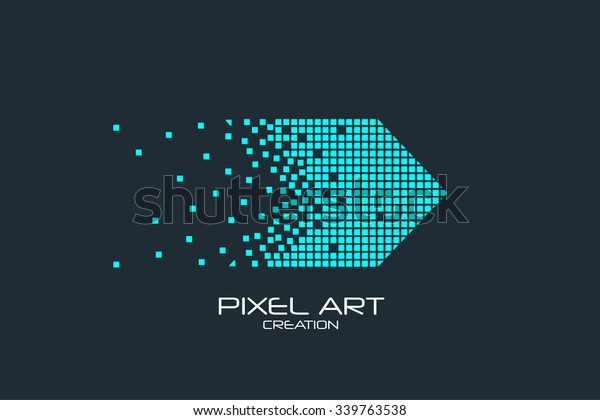 Vektor Stok Desain seni pixel dari logo panah. (Tanpa Royalti ...