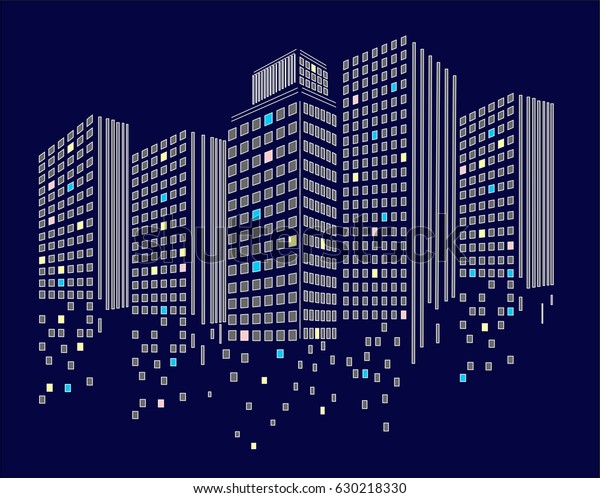 Pixel Art Design Buildingpixel Art City Stock Vector (Royalty Free ...