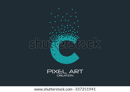 Pixel Art Design C Letter Logo Stock Vector (Royalty Free) 337251941 ...