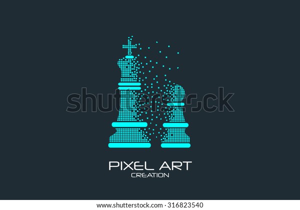 Pixel Art Design Chess Pawn King Stock Vector (Royalty Free) 316823540 ...
