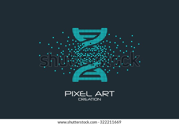 Pixel Art Design Dna Logo Stock Vector (Royalty Free) 322211669 ...
