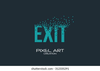 Pixel Art Design Exit Sign Logo Stock Vector (Royalty Free) 312335291 ...