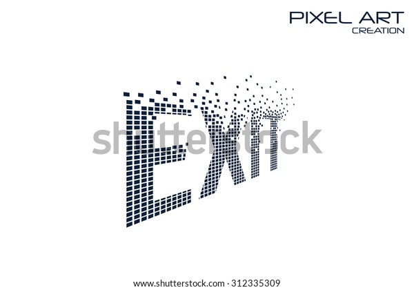Pixel Art Design Exit Sign Logo 库存矢量图（免版税）312335309 | Shutterstock