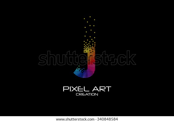 Pixel art design of the J letter logo.