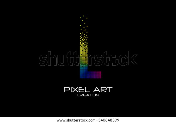 Pixel Art Design L Letter Logo: Stock-Vektorgrafik (Lizenzfrei ...