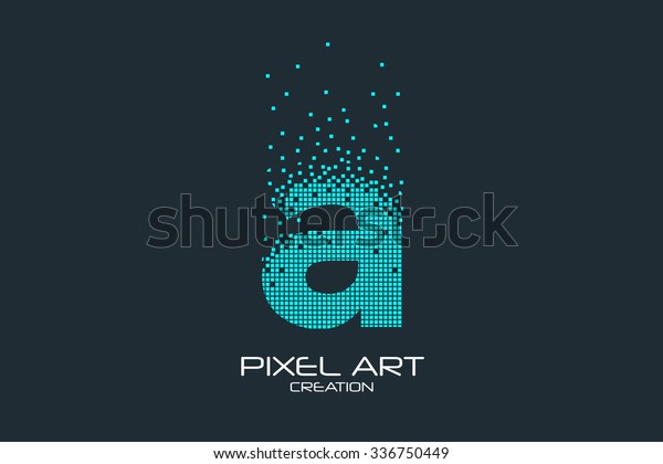 Pixel Art Design Letter Logo Stock Vector (Royalty Free) 336750449