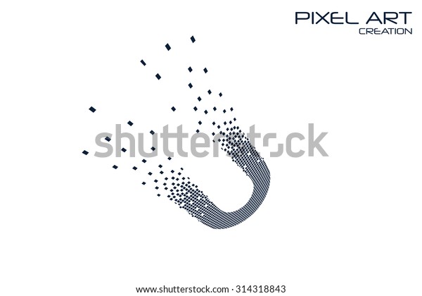Pixel Art Design Magnet Logo Stock Vector (Royalty Free) 314318843 ...