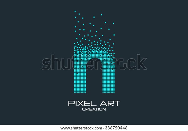 Pixel Art Design N Letter Logo Stock Vector (Royalty Free) 336750446