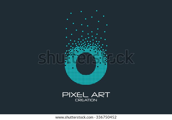 Pixel Art Design O Letter Logo Stock Vector (Royalty Free) 336750452