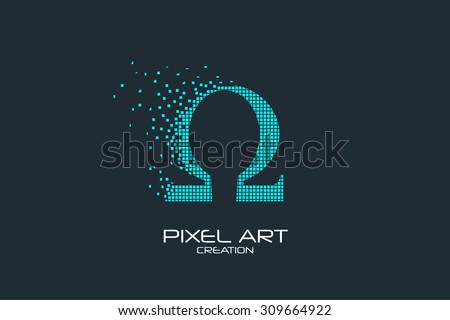 Pixel Art Design Omega Logo Stock Vector (Royalty Free) 309664922 ...