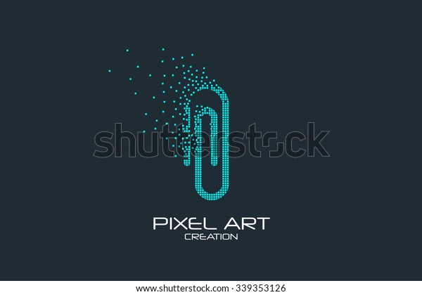 Pixel Art Design Paper Clip Logo Stock Vector (Royalty Free) 339353126 ...