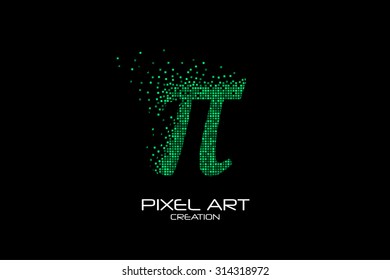 Pixel Art Design Pi Sign Logo Stock Vector (Royalty Free) 314318972 ...