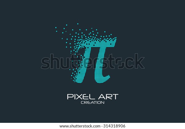 Pixel Art Design Pi Sign Logo 스톡 벡터(로열티 프리) 314318906