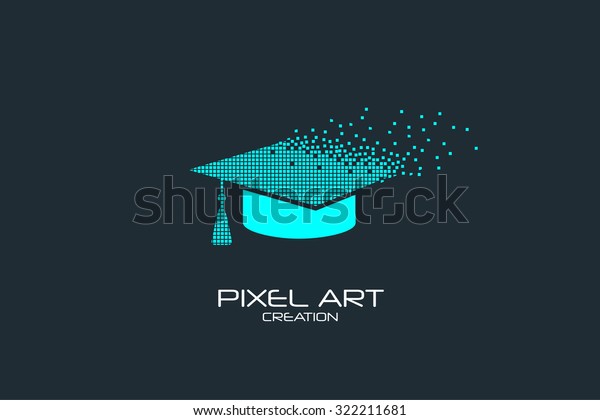Pixel Art Design Square Academic Cap Stock Vector (Royalty Free ...