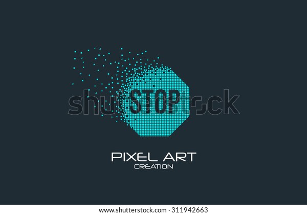 Pixel Art Design Stop Sign Logo庫存向量圖（免版稅）311942663 | Shutterstock