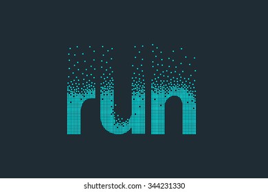 Pixel Art Design Word Run Stock Vector (Royalty Free) 344231330 ...