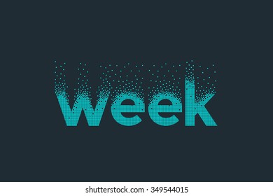 Vektor Stok Pixel Art Design Word Week (Tanpa Royalti) 349544015 ...