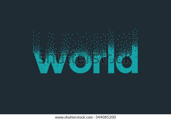 Pixel Art Design Word World Stock Vector (Royalty Free) 344085200 ...