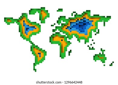 Pixel Art Design World Map Vector Stock Vector (Royalty Free ...
