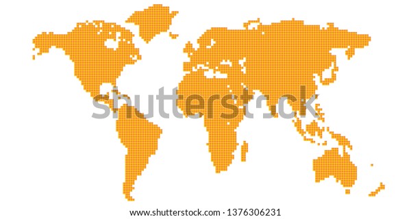 Pixel Art Design World Map Vector Stock Vector (Royalty Free) 1376306231