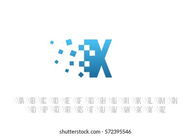 Pixel Art Design X Letter Logo Stock Vector (Royalty Free) 572395546 ...