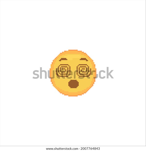Icône de face Pixel art Dizzy : image vectorielle de stock (libre de ...