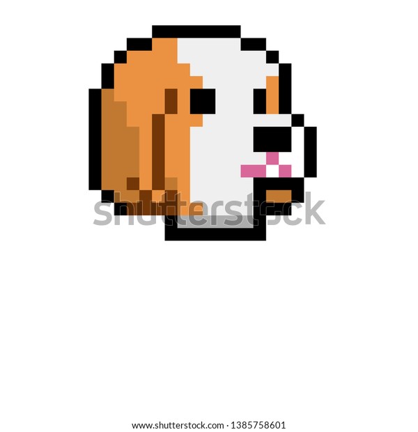 Pixel Art Dog Beagle Face Stock Vector (Royalty Free) 1385758601 ...
