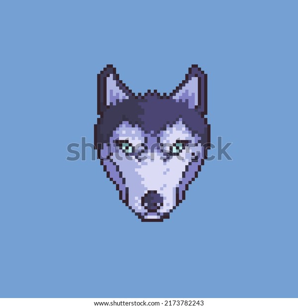 Pixel Art Dog Face Head Icon: เวกเตอร์สต็อก (ปลอดค่าลิขสิทธิ์ ...