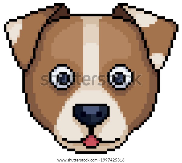 Pixel Art Dog Face Icon 8bit Stock Vector (Royalty Free) 1997425316 ...