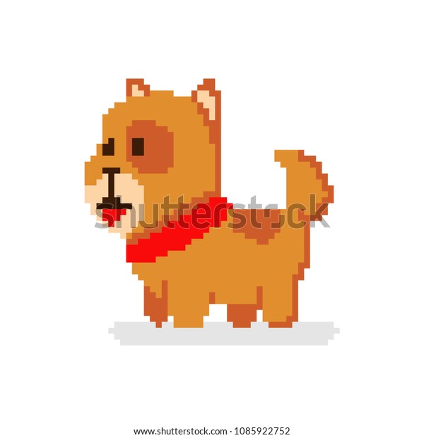 Pixel Art Dog Vector 8 Bit Stock Vector (Royalty Free) 1085922752