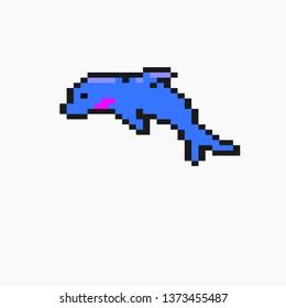Pixel Art Dolphin Stock Vector (Royalty Free) 1373455487 | Shutterstock