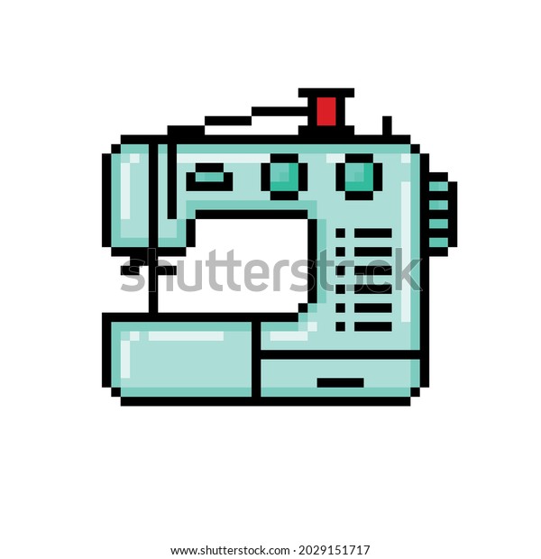 Pixel Art Electric Sewing Machine Icon Stock Vector (Royalty Free ...