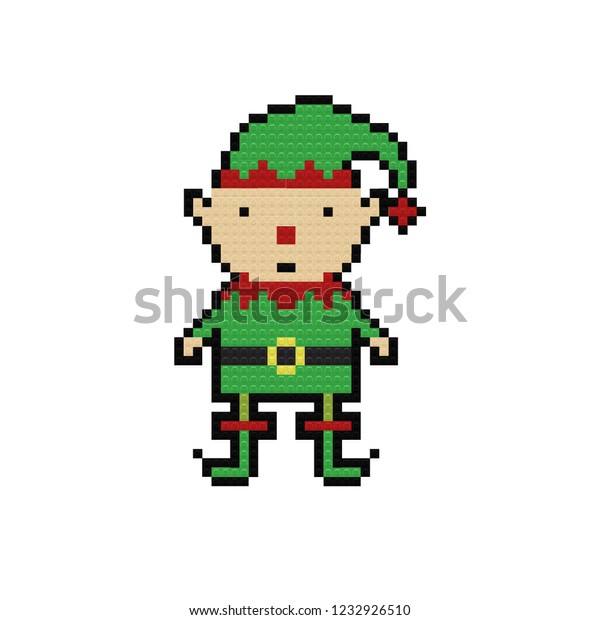 Pixel Art Elf Plastic Parts Cute Stock Vector (Royalty Free) 1232926510