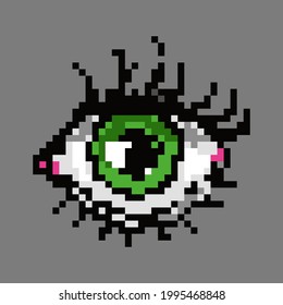 Pixel Art Eye Isolated Background Stock Vector (Royalty Free ...