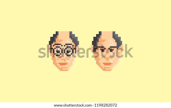 Pixel Art Face Man Logo Icon Stock Vector (Royalty Free) 1198282072 ...