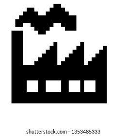 Factory Building Silhouette Pixel Art 스톡 일러스트 1491960191 | Shutterstock
