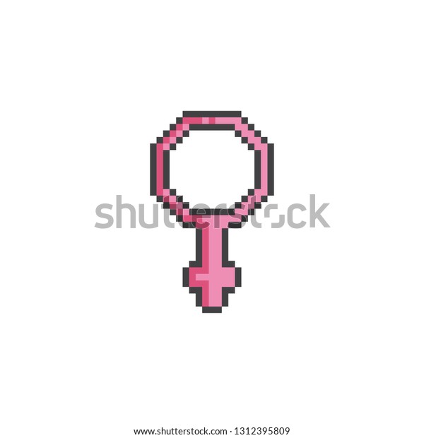 Pixel art female gender vector icon set. Sign for web, mobile design ...