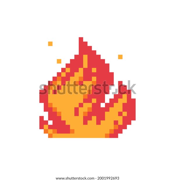 Pixel Art Fire Icon Knitted Design Stock Vector (Royalty Free ...