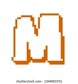 Pixel Art Font M Stock Vector (Royalty Free) 1344001931