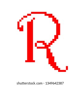 Pixel Art Font R Stock Vector (Royalty Free) 1349642387